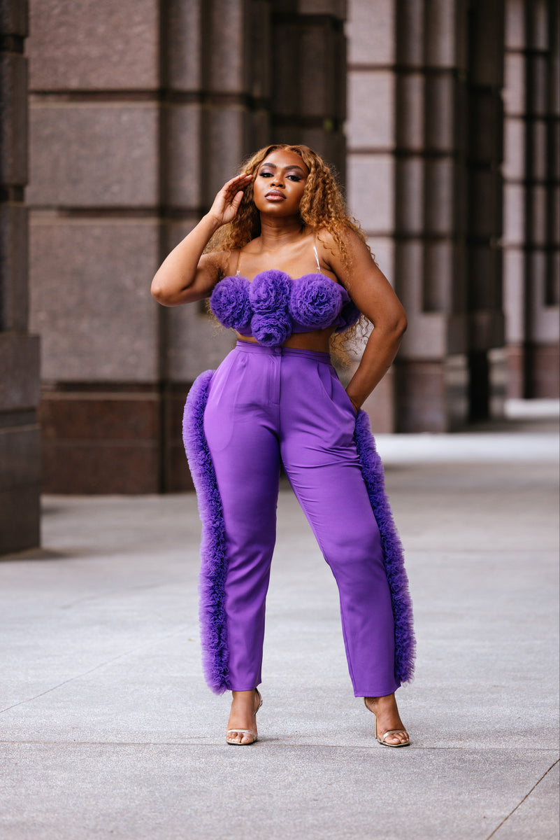 Spring is here Purple Rosette Pant Set – Oyemwen