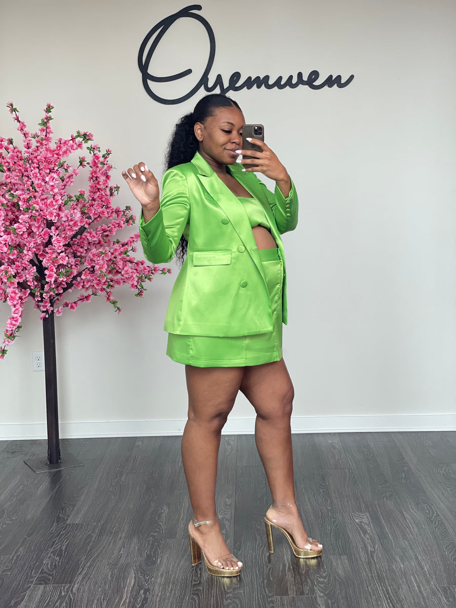 Custom Neon Power Skirt Suit – Oyemwen